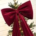 Large Red Velvet Christmas Bow , Tree Topper, Wall Party Bow, Holiday ...