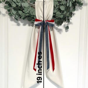 Velvet Sash With Bow, Fourth of July, Wreath Front Door, Wreath Sash ...