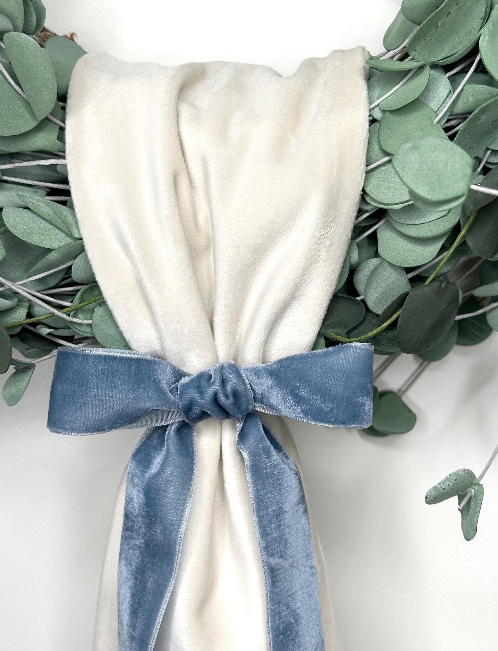 Velvet Sash With Bow for Wreath Front Door, Wreath Sash, Easter Wreath ...