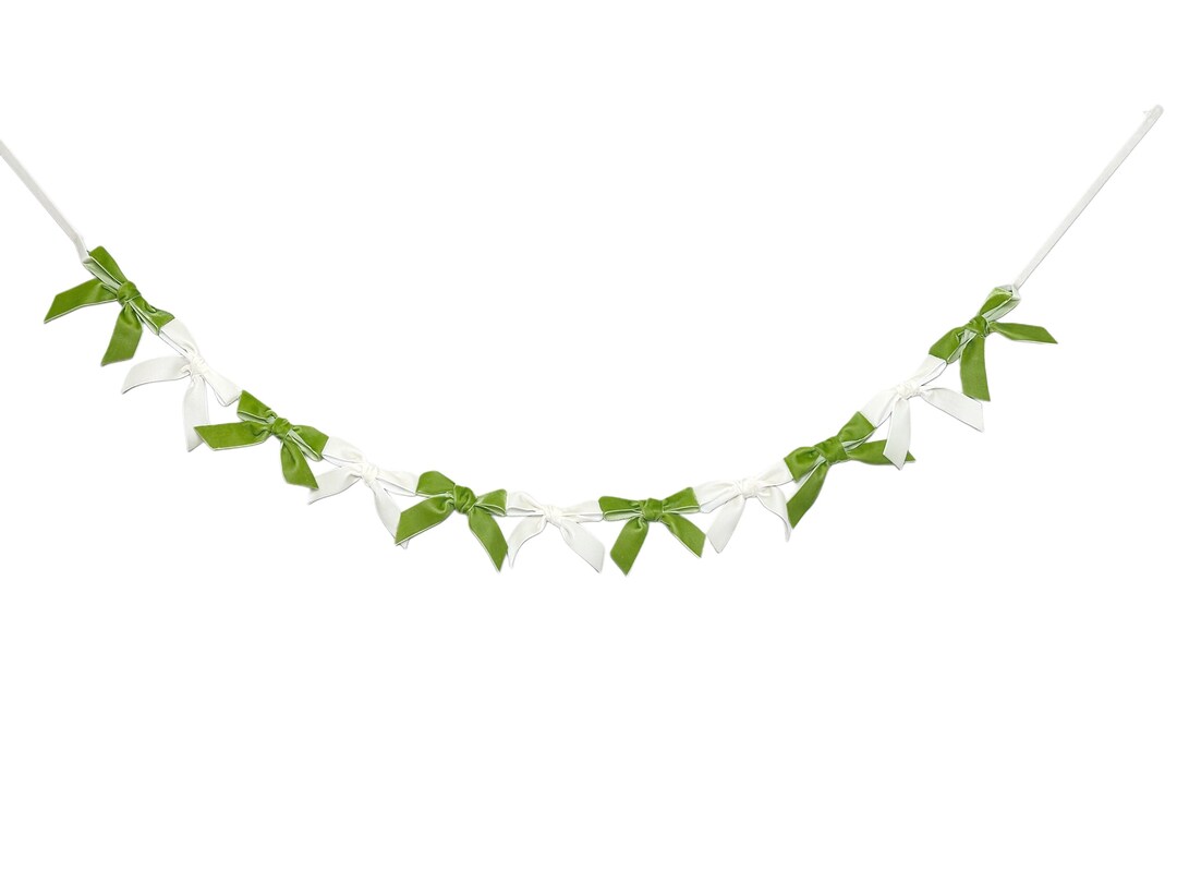 Wall Lime Bow Garland for Party, Velvet Garlands, Custom Bow Birthdays ...