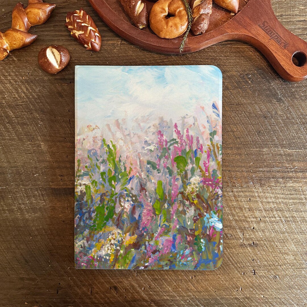 Sea of Flowers Oil Painting iPad Case With Apple Pencil Holder Cover ...