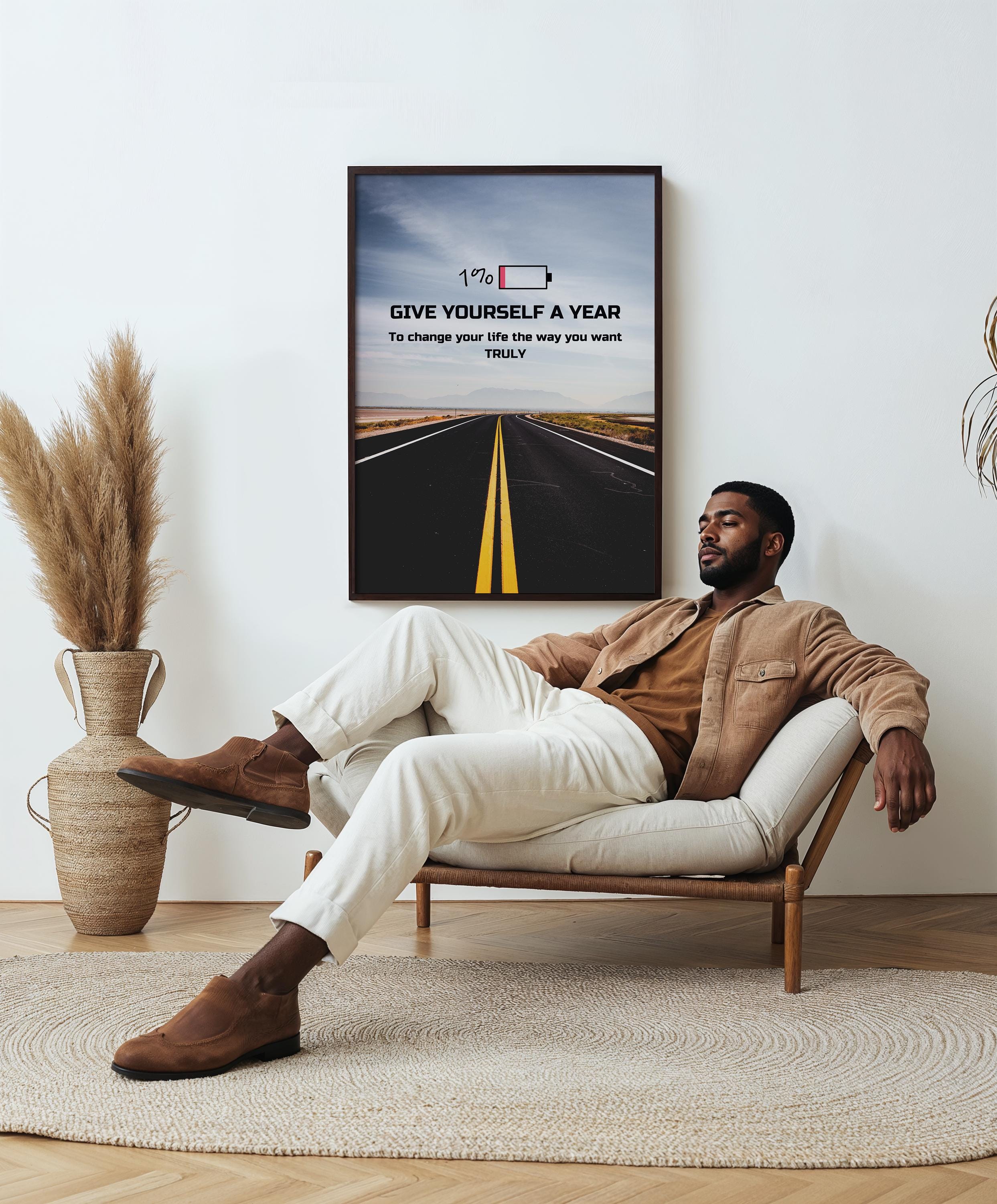 Motivational Poster 1% Battery: Start Your Reset – Digital Art File ...