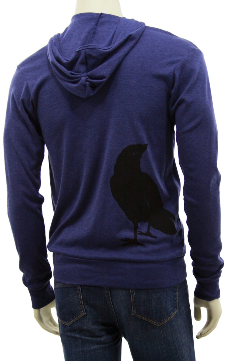 Crow Bird Full Zip Soft Lightweight Hoodie Nevermore Unisex Sizes XS ...