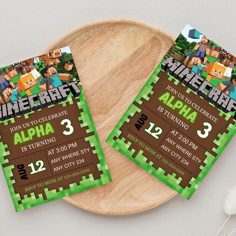 Editable Pixel Game Birthday Invitation, Digital Download Gamer Party ...