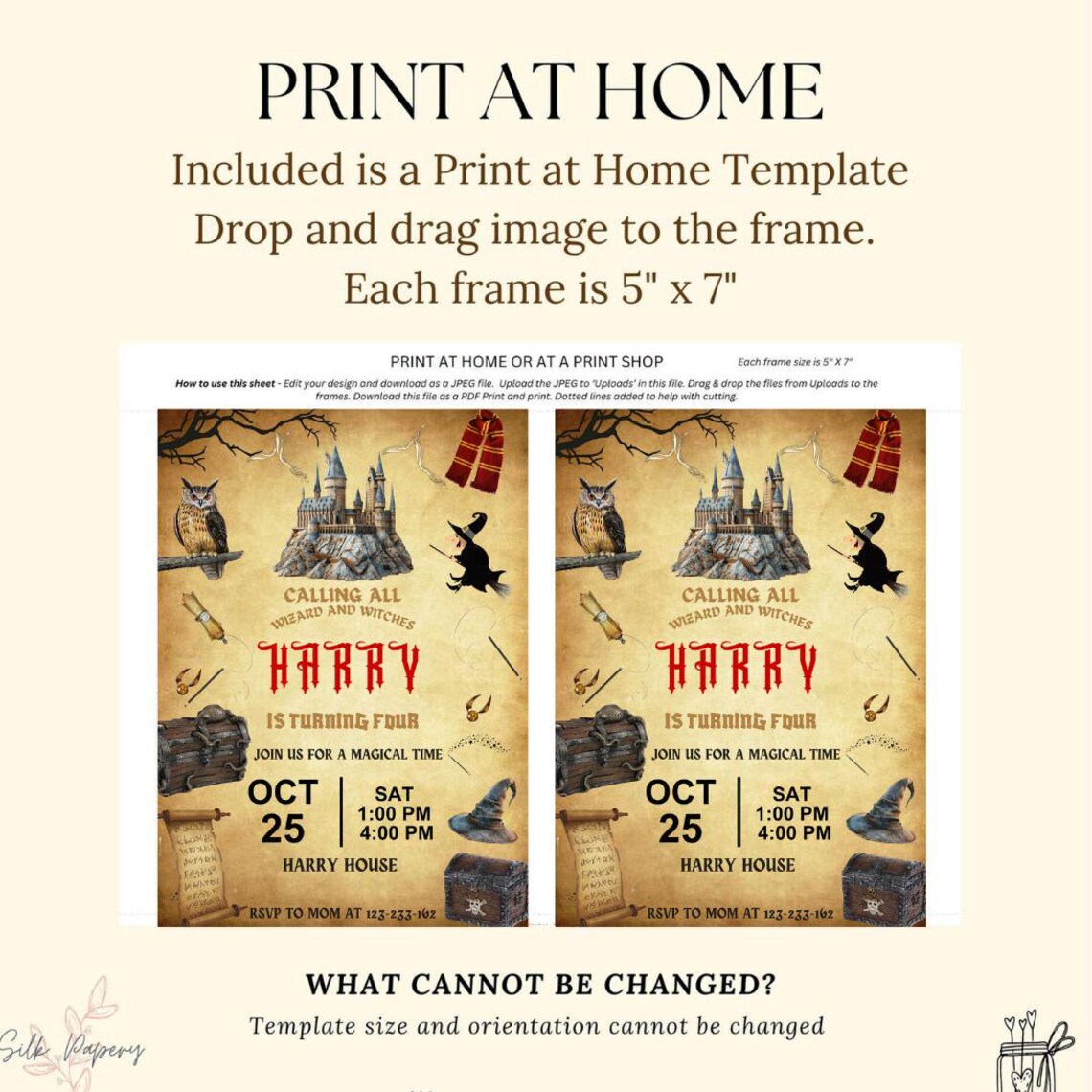 Editable Wizard Birthday Invitation Magic School Party Template Canva ...