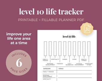 Level 10 Life Goal Setting Printable Bullet Journal - Etsy