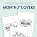 Monthly Cover Pages Printable Month Coloring Pages Seasonal | Etsy