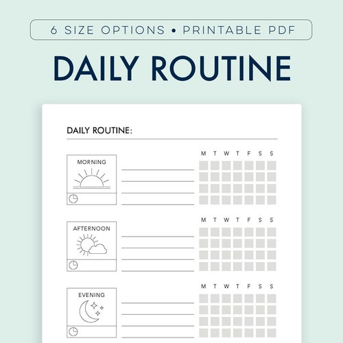 Routine Planner Printable A5 Planner Inserts Morning - Etsy