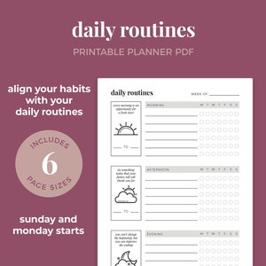 Daily Routine Checklist Printable Happy Planner Classic - Etsy
