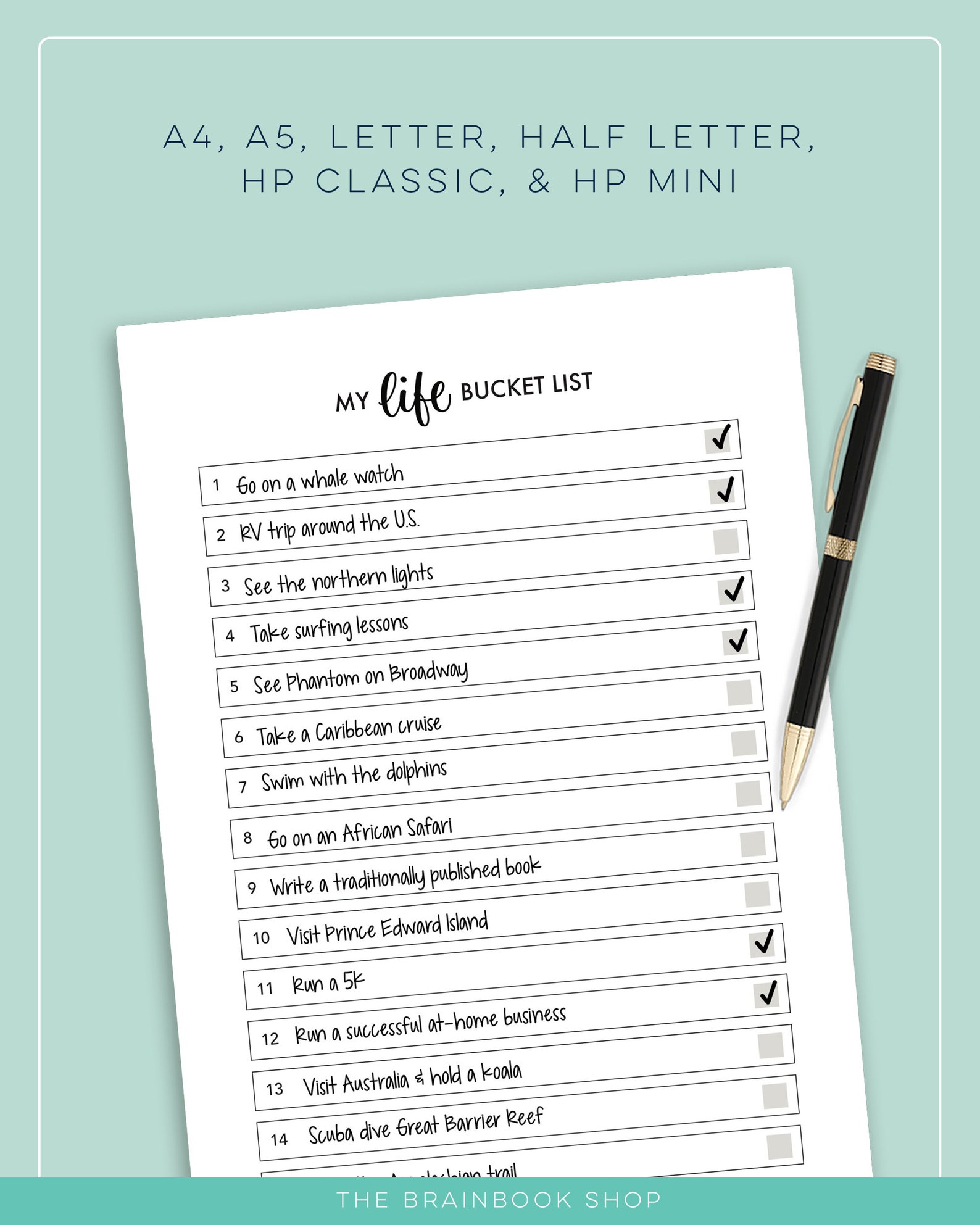 Bucket List Printable Life List Bucket List Items Life - Etsy