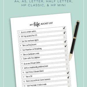 Bucket List Printable, Life List, Bucket List Items, Life Bucket List ...