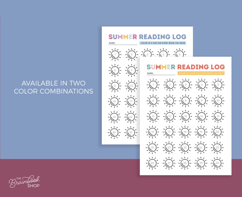 Summer Reading Log for Kids Book Tracker Printable PDF - Etsy
