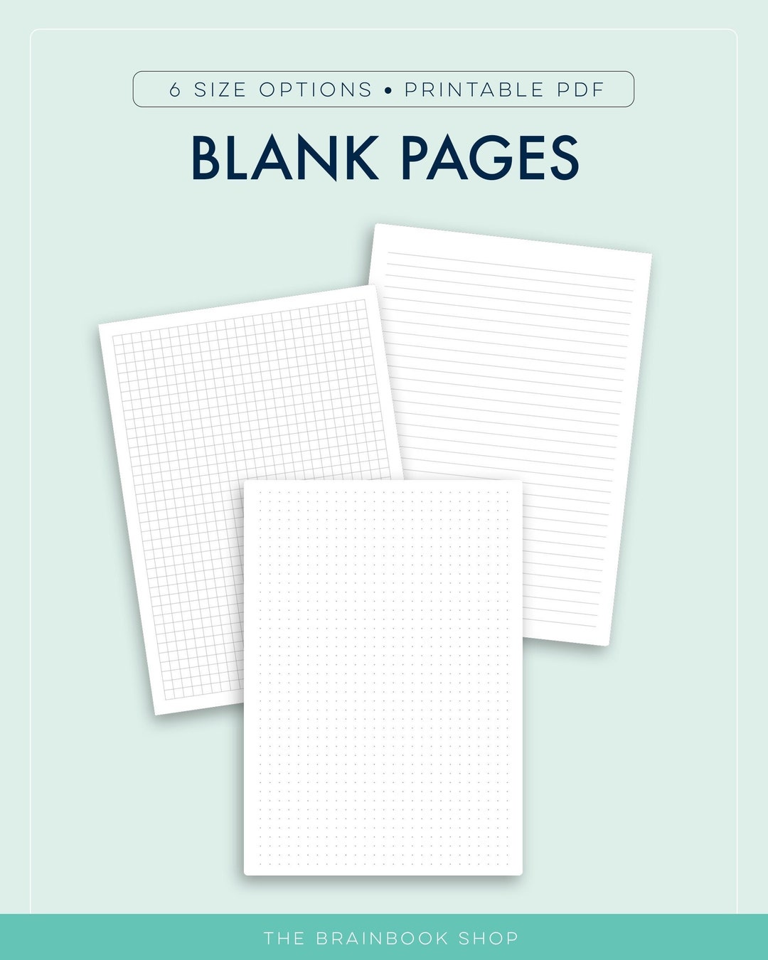 Dot Grid Note Page, Ruled Note Pages, Grid Pages, Graph Page Printable ...