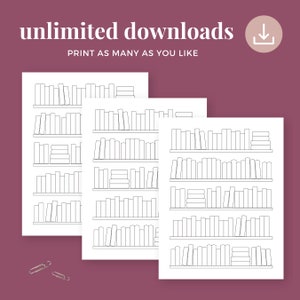 Bookshelf Reading Trackers, 100 50 Book Options, Insert Into Reading ...