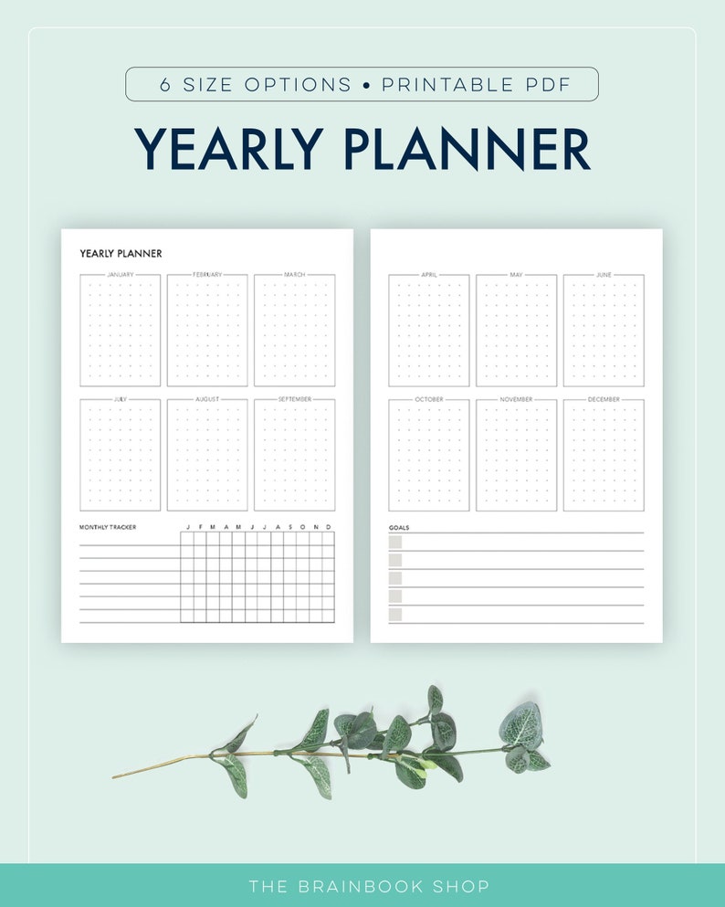 Yearly Planner Printable Yearly Overview Year at a Glance - Etsy Ireland