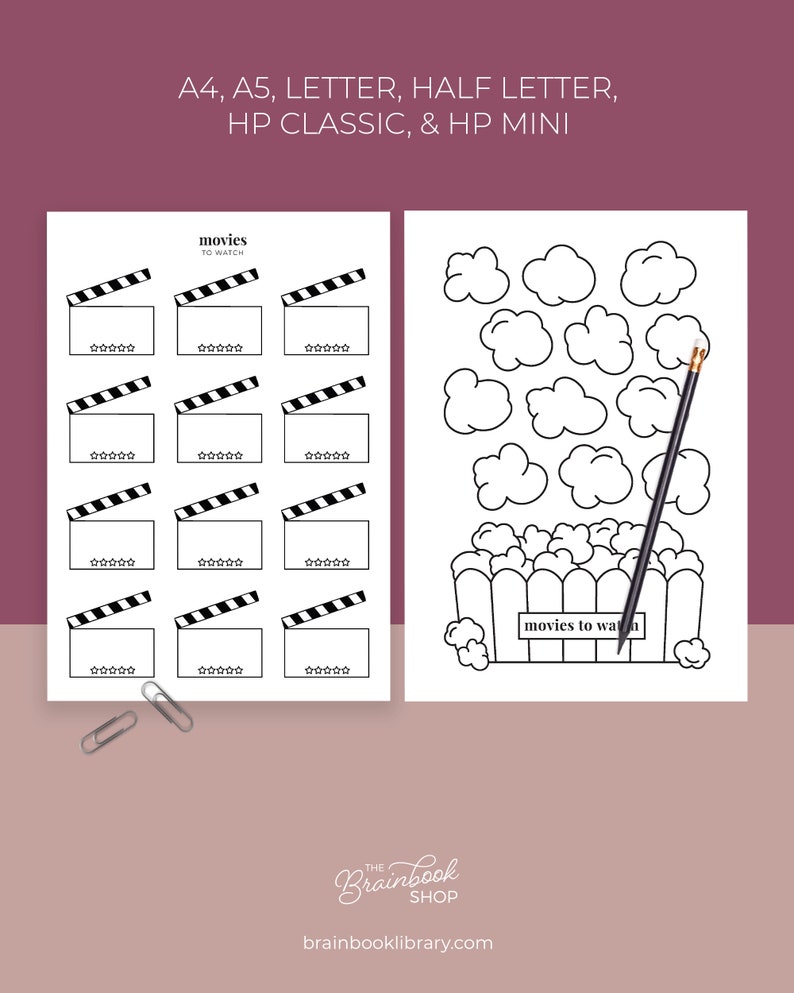 Movie Watchlists, Movie Log, Film Tracker Printable, Movies to Watch ...