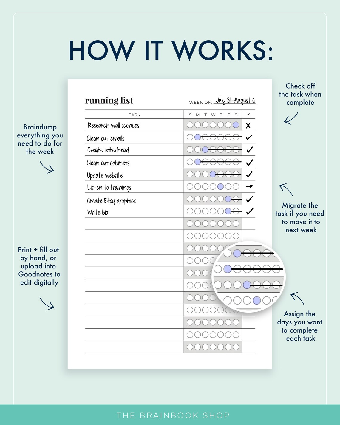 Running Task List To-do List Rolling To-do List To-do List - Etsy