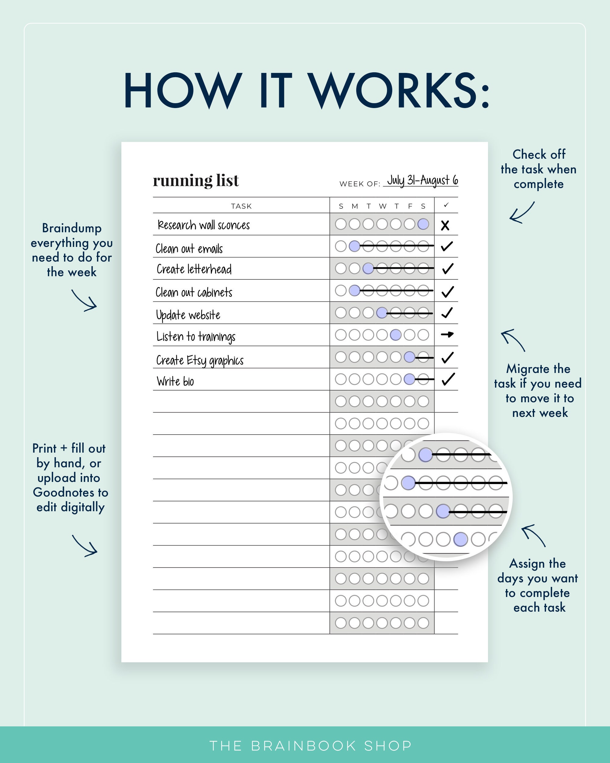 Running Task List To-do List Rolling To-do List To-do List - Etsy
