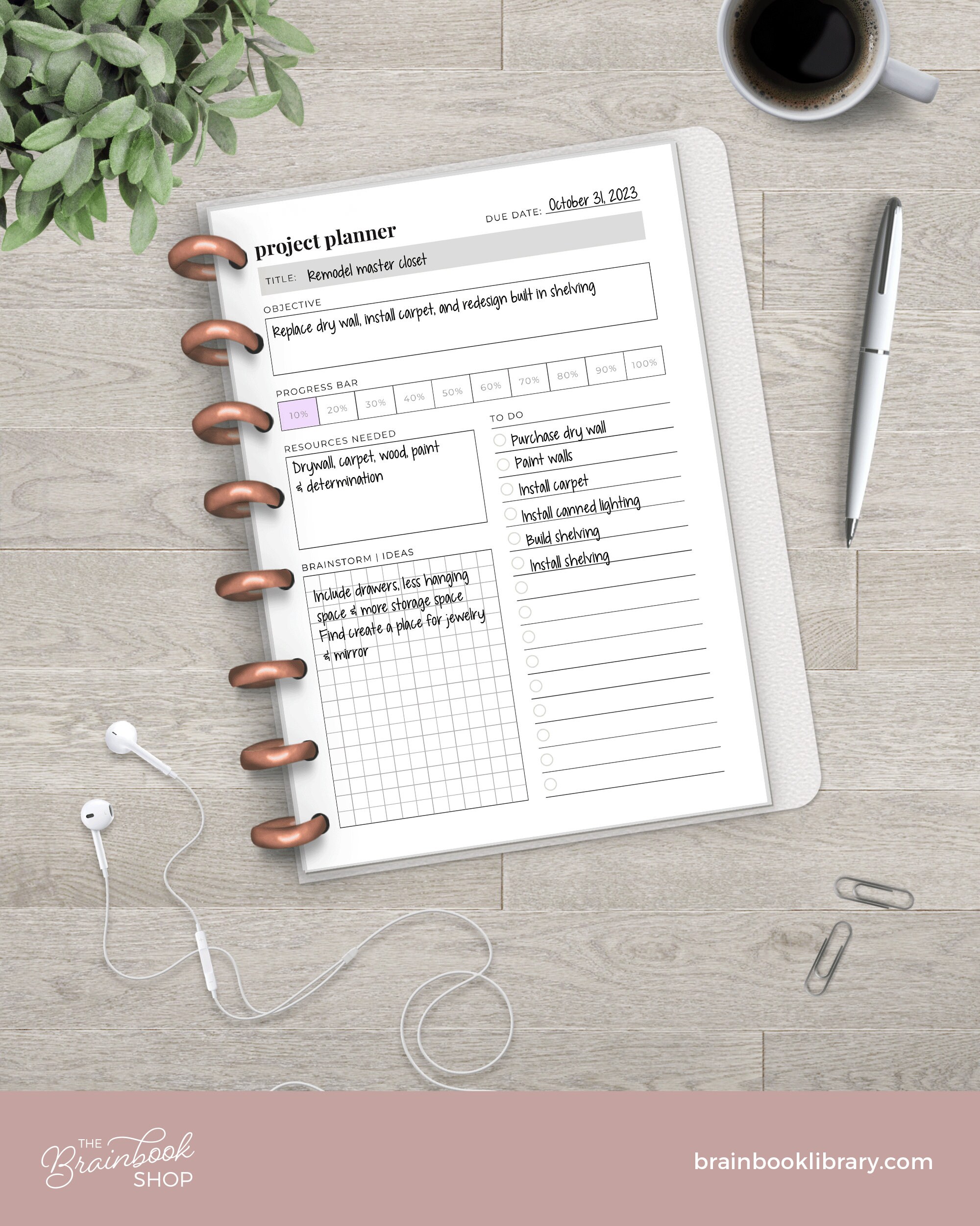 Project Planner, Project Management Template, Project Tracker, Work ...