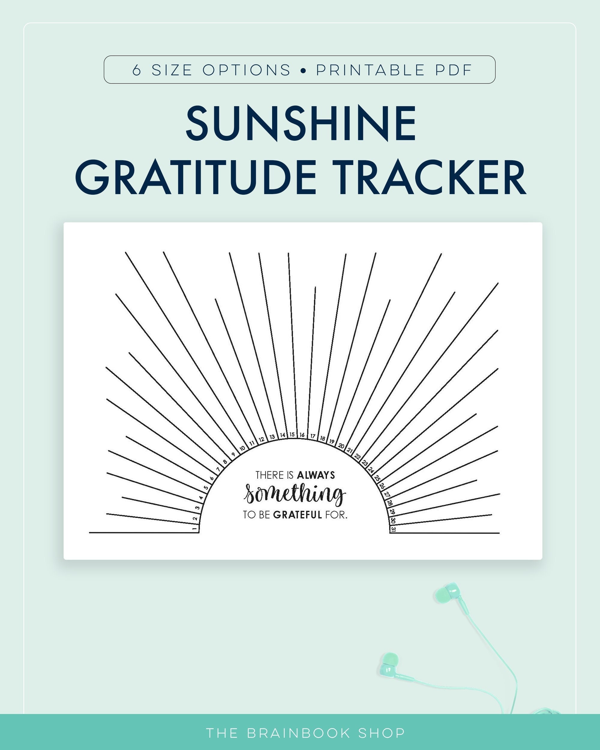 Sunshine Gratitude Tracker, Thankfulness Log, Gratefulness Printable A4 ...