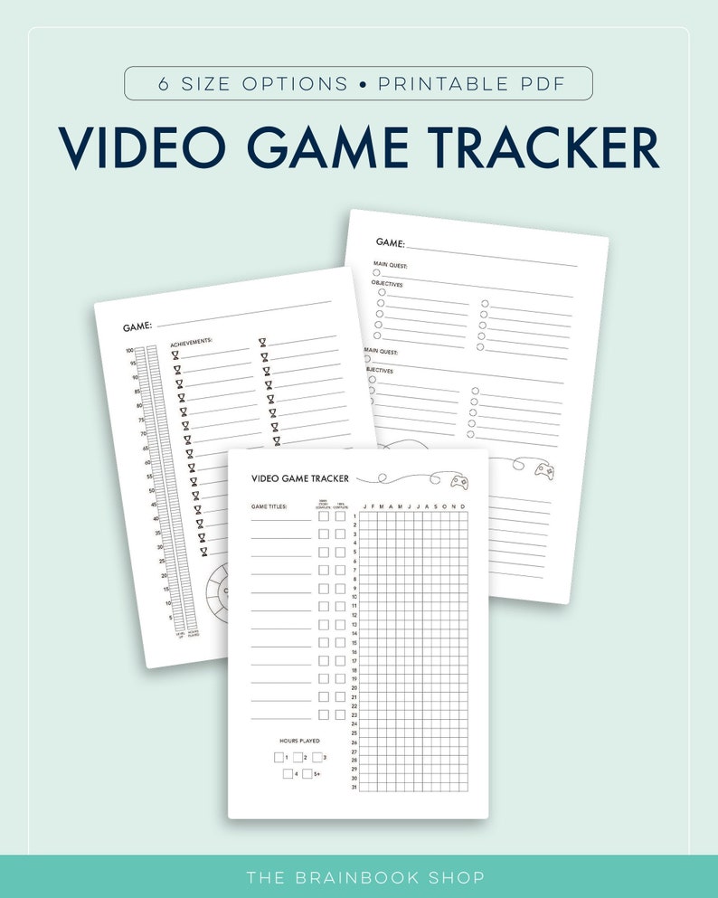 Video Game Tracker Gaming Journal Printable Gamer Log A4 - Etsy