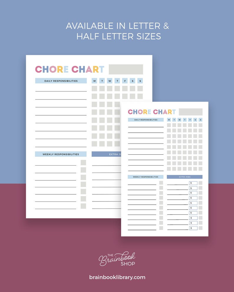 Custom Chore Chart for Kids, Editable Canva Template, Family to Do List ...
