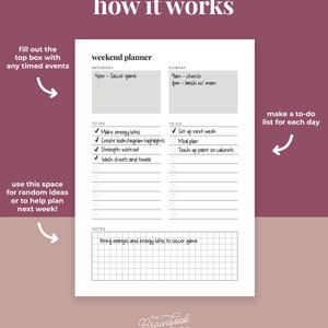 Weekend Planner, Weekend Productivity, Weekend Time Manager, Weekend To ...