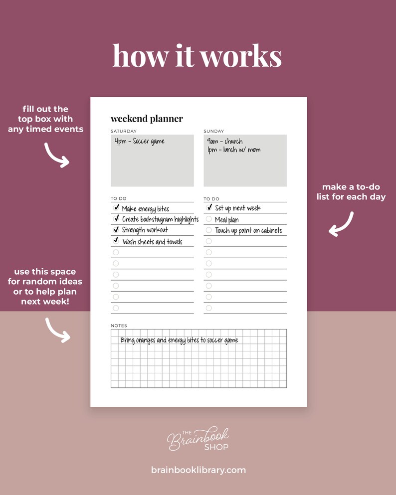 Weekend Planner, Weekend Productivity, Weekend Time Manager, Weekend To ...