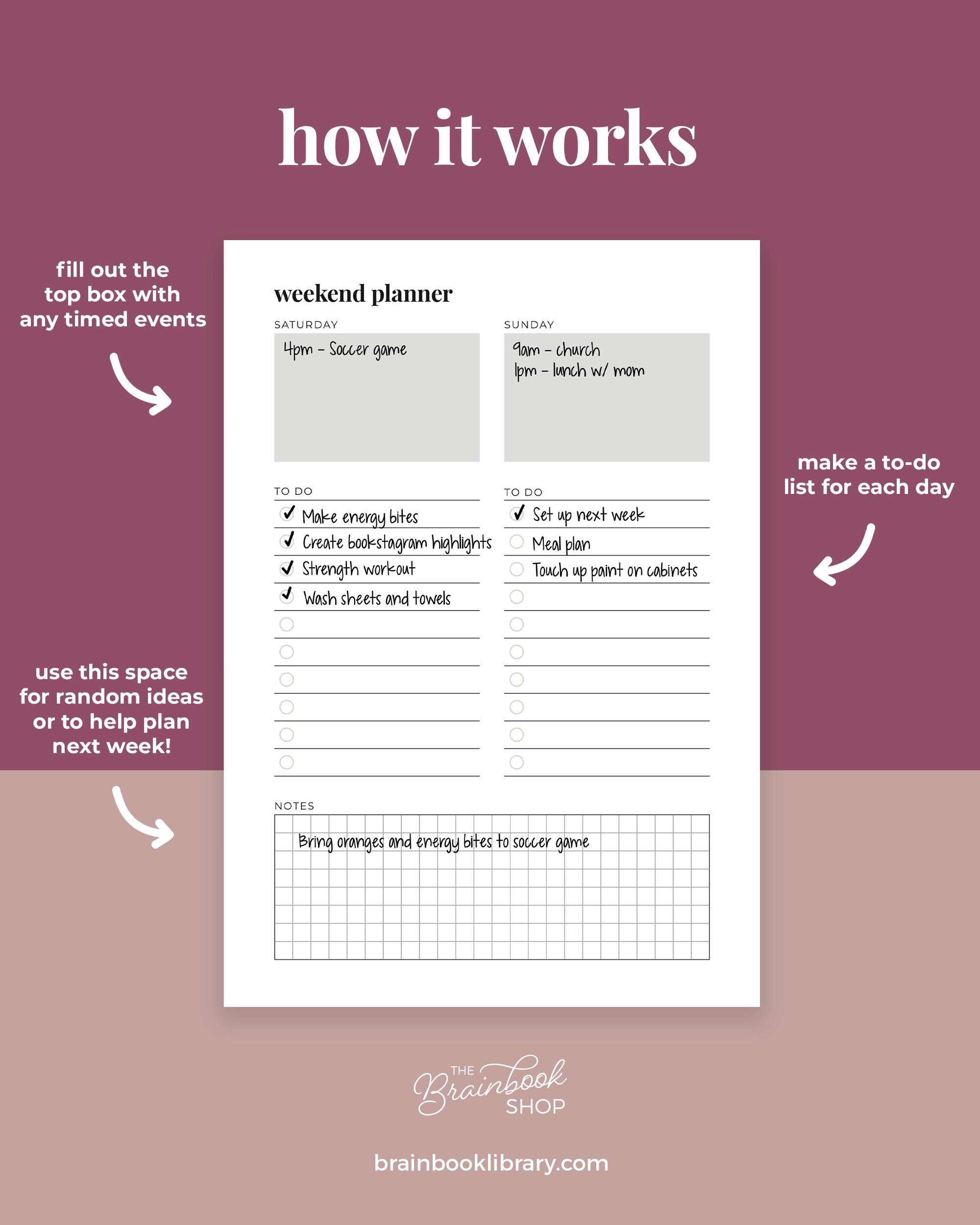 Weekend Planner, Weekend Productivity, Weekend Time Manager, Weekend To ...