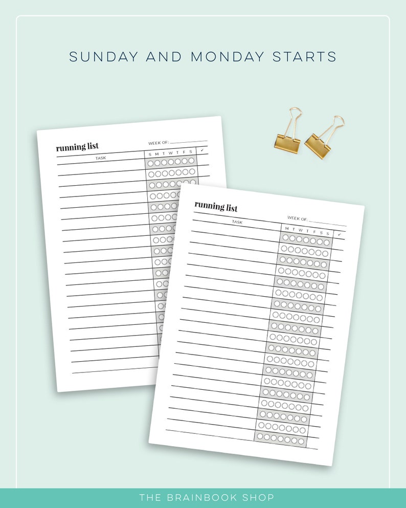 Running Task List To-do List Rolling To-do List To-do List - Etsy