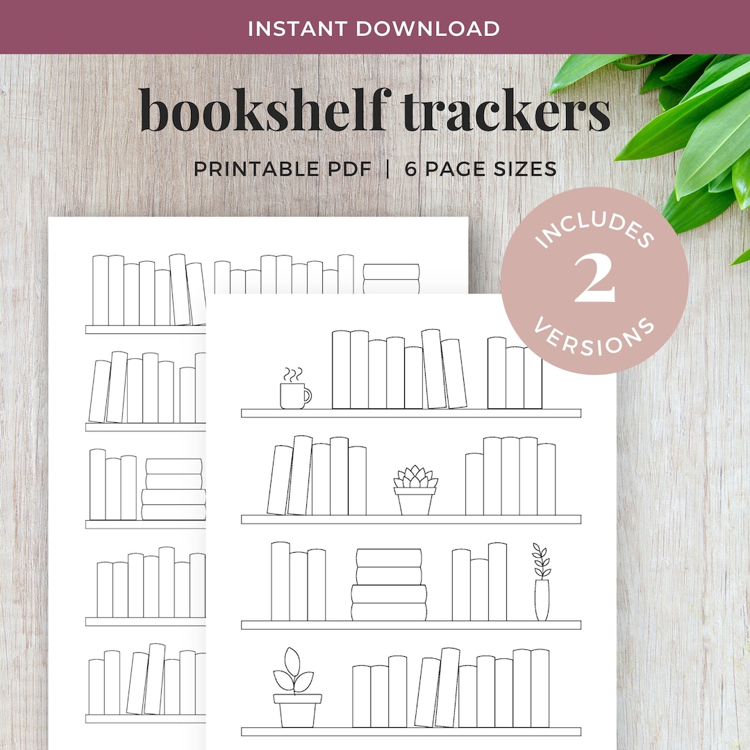 Bookshelf Reading Trackers, 100 50 Book Options, Insert Into Reading ...