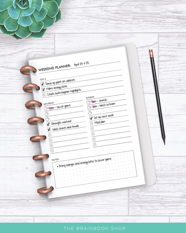 Weekend Planner Weekend Productivity Weekend Time Manager - Etsy