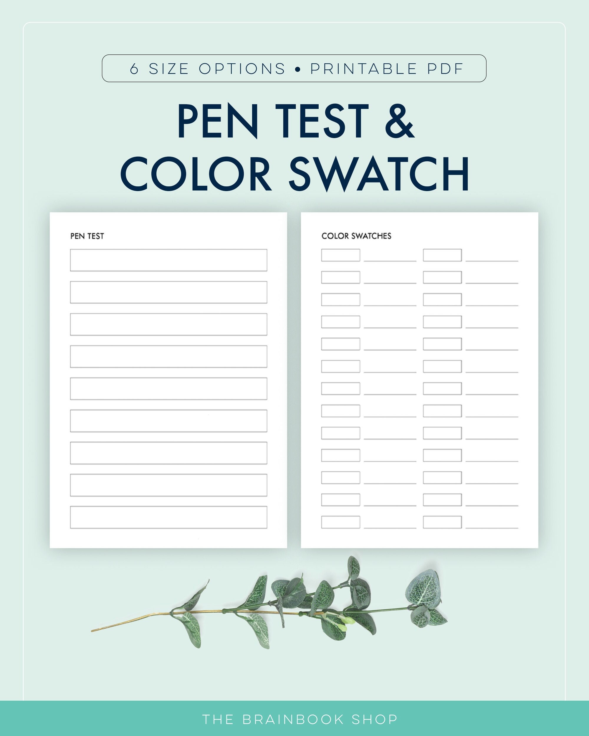Color Swatch Chart Pen Test Page Tombow Reference Sheet - Etsy UK