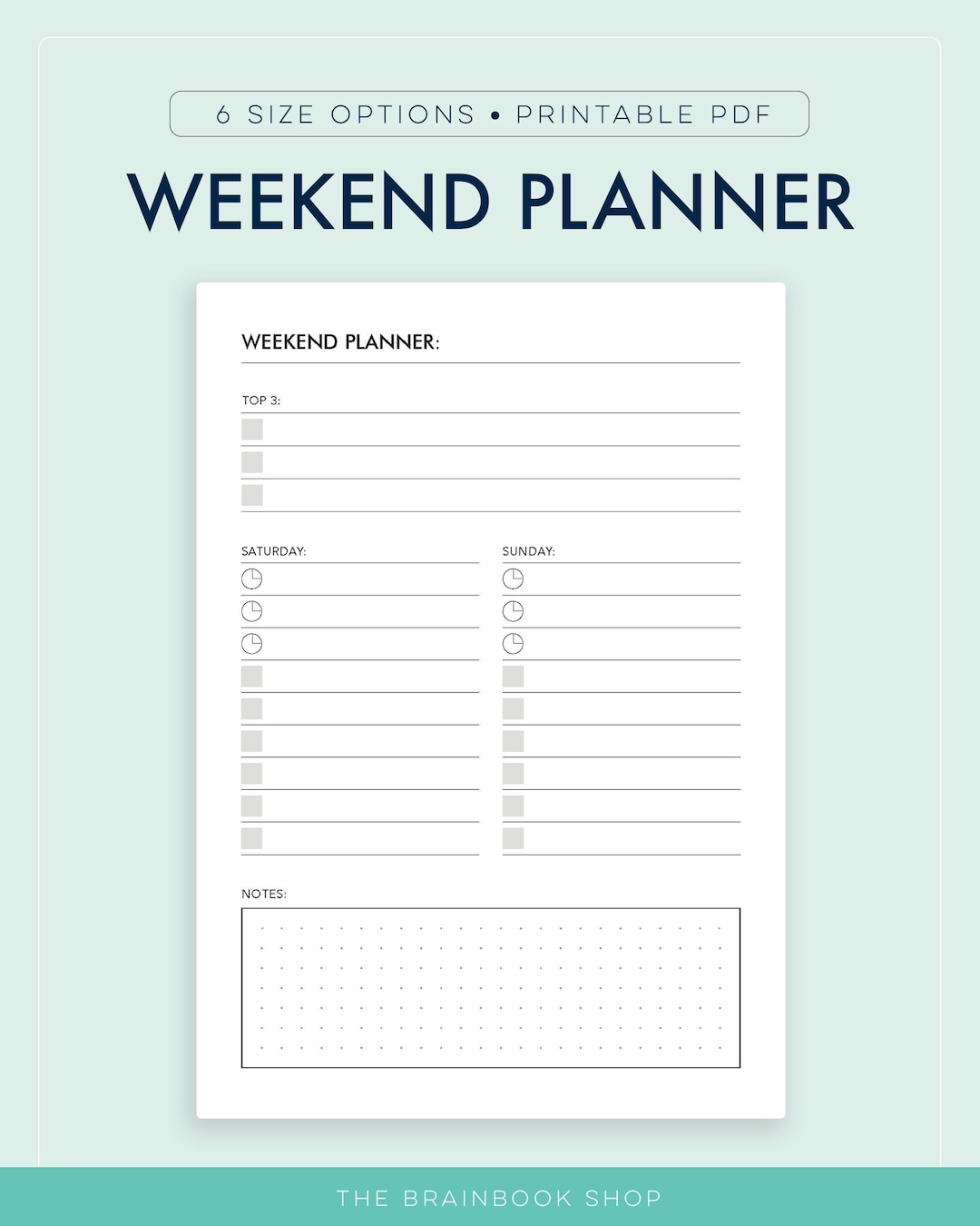 Weekend Planner Weekend Productivity Weekend Time Manager - Etsy