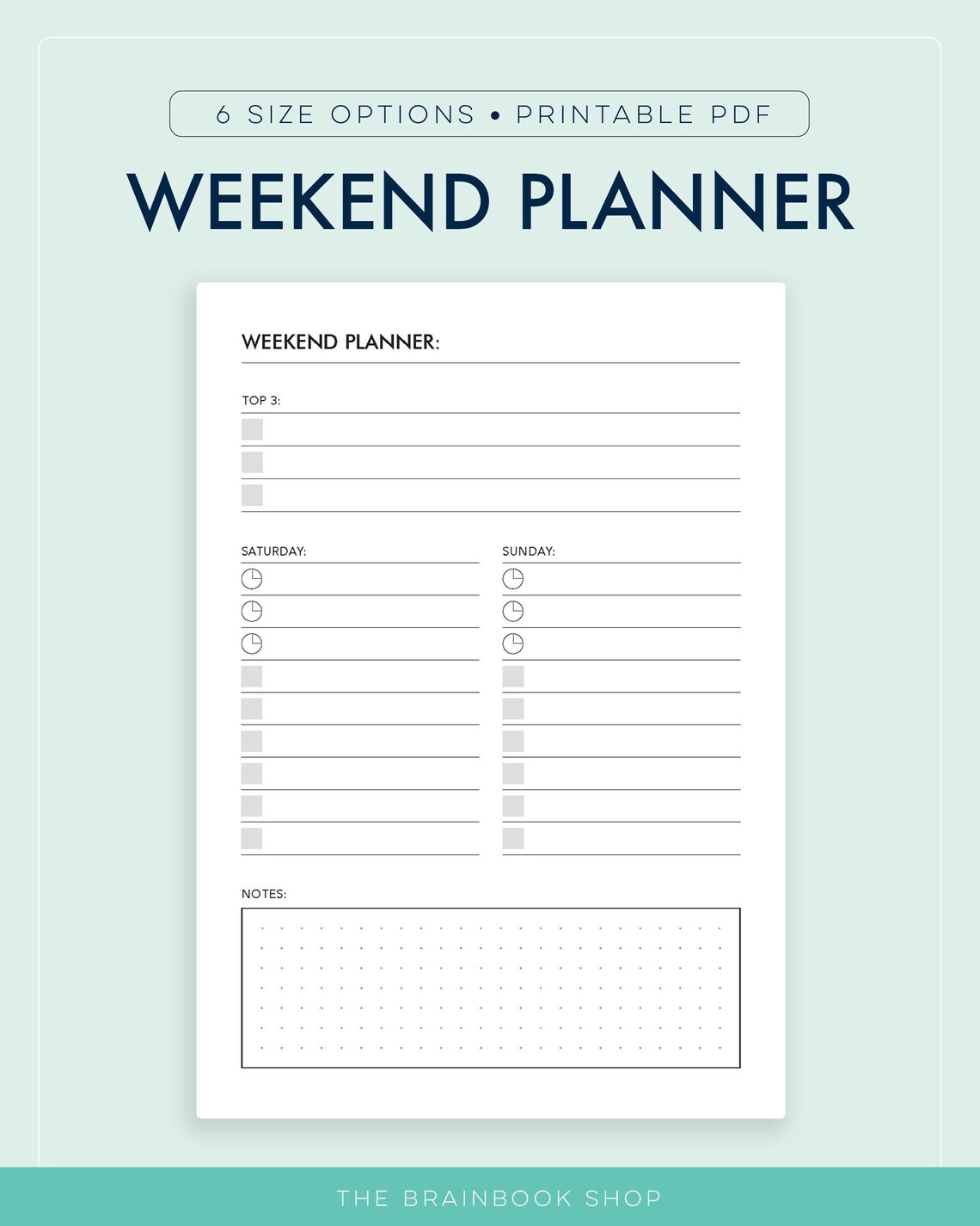Weekend Planner Weekend Productivity Weekend Time Manager - Etsy