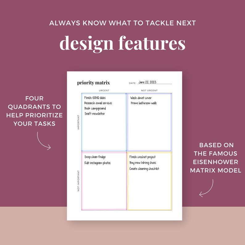 Priority Matrix Task Tracker, Stay on Top of Your to Do List, Decision ...