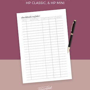 Checkbook Register, Checkbook Log Printable, Transaction Tracker || A4 ...