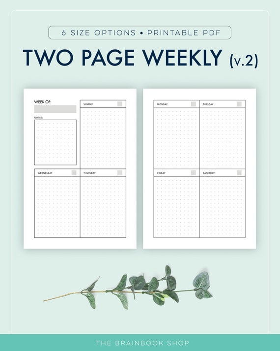Two-page Weekly Weekly Planner Layout Weekly Planner & Habit | Etsy