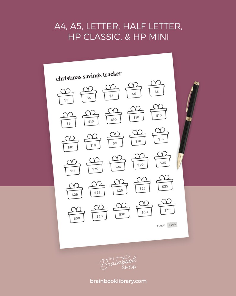 Christmas Savings Tracker, Money Challenge, Holiday Planner, Christmas ...