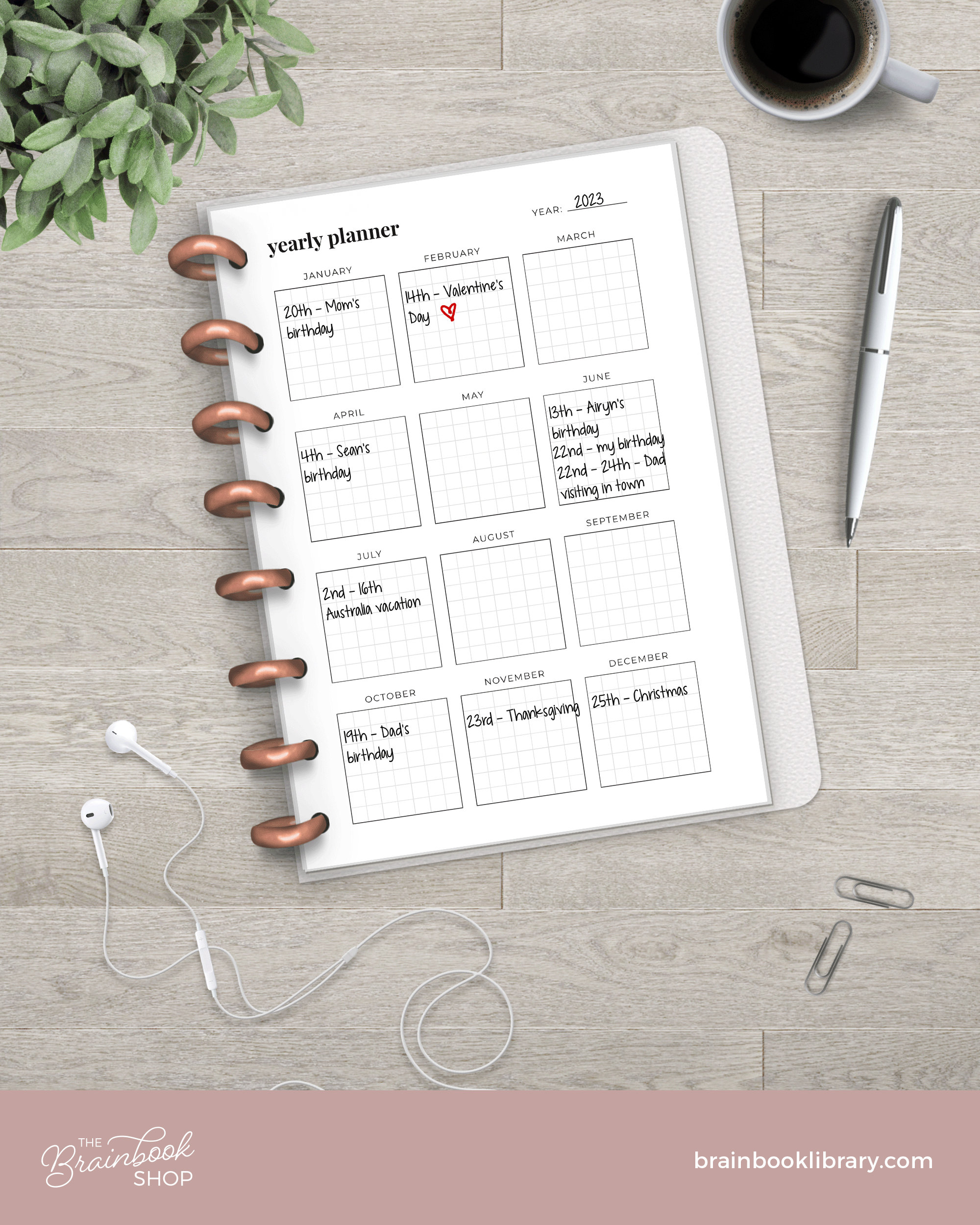 Yearly Planner, Year at a Glance, Important Dates, Plan Your Year, Year ...