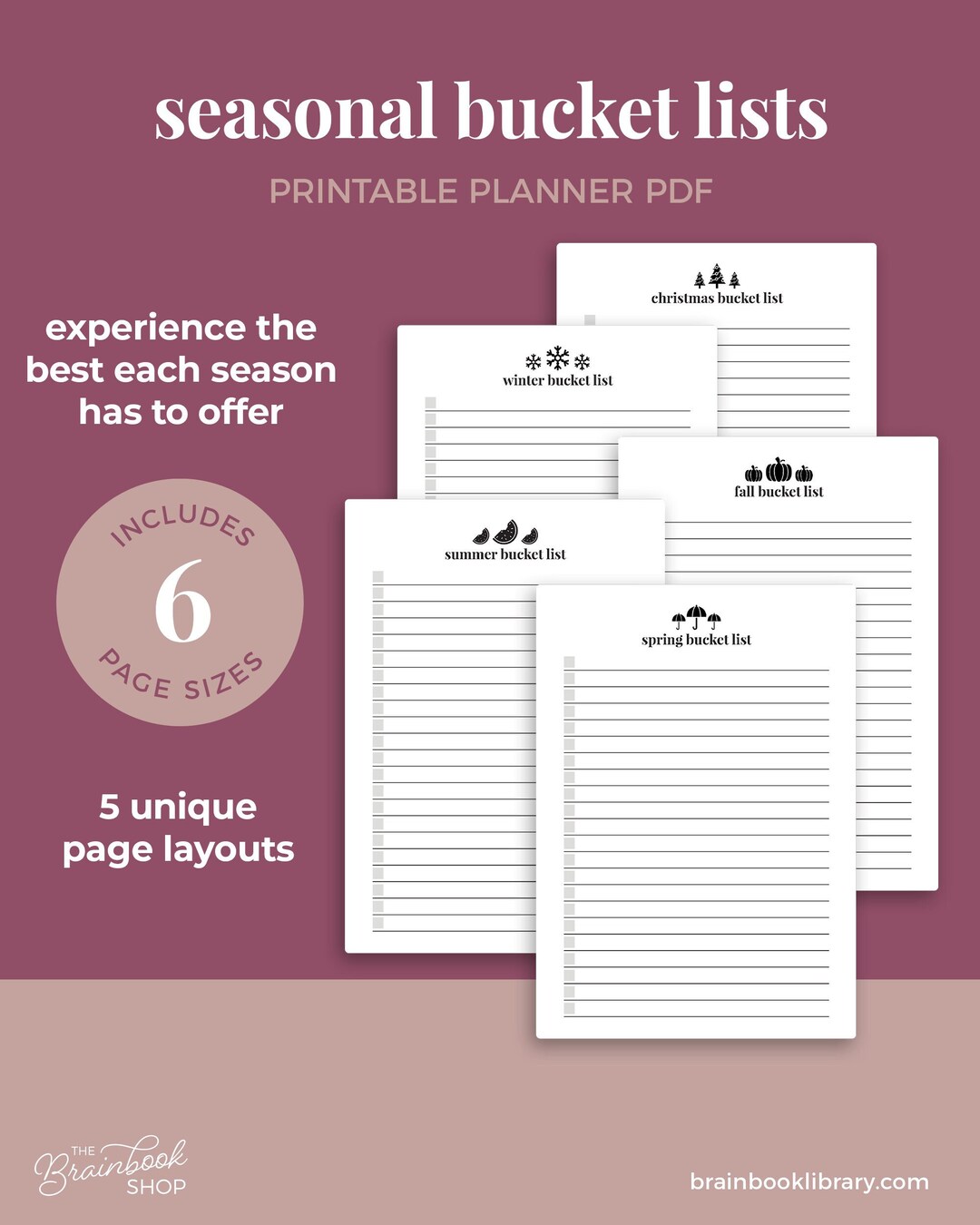 Seasonal Bucket Lists, Seasonal Check List, Family Fun List, Bucket ...