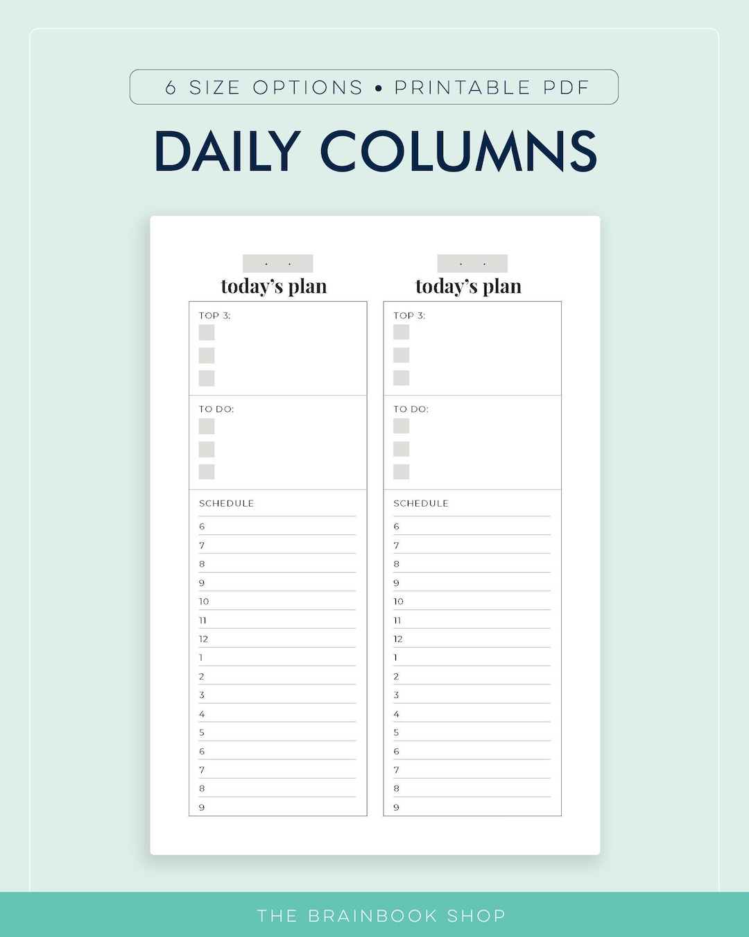 Daily Columns Printable, Daily Planner, Daily Journal, Daily To-do List ...