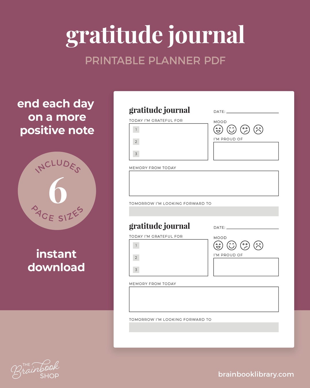 Gratitude Journal, Reflection Journal Printable, Daily Journal ...