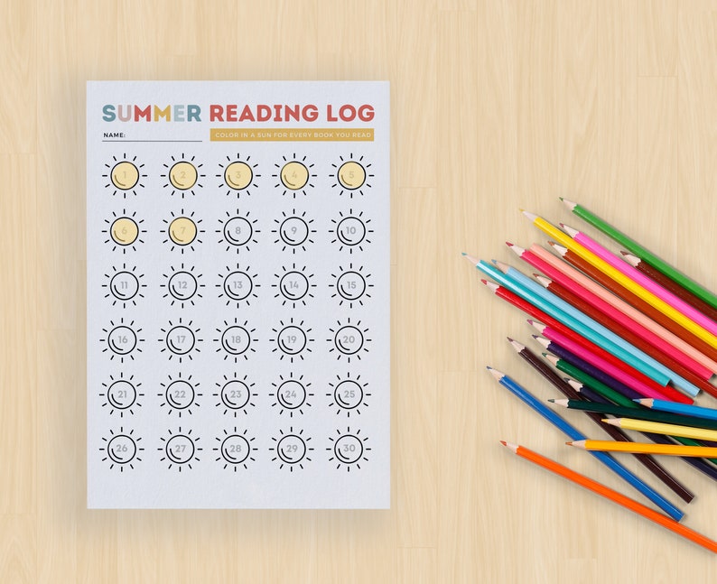 Summer Reading Log for Kids Book Tracker Printable PDF - Etsy