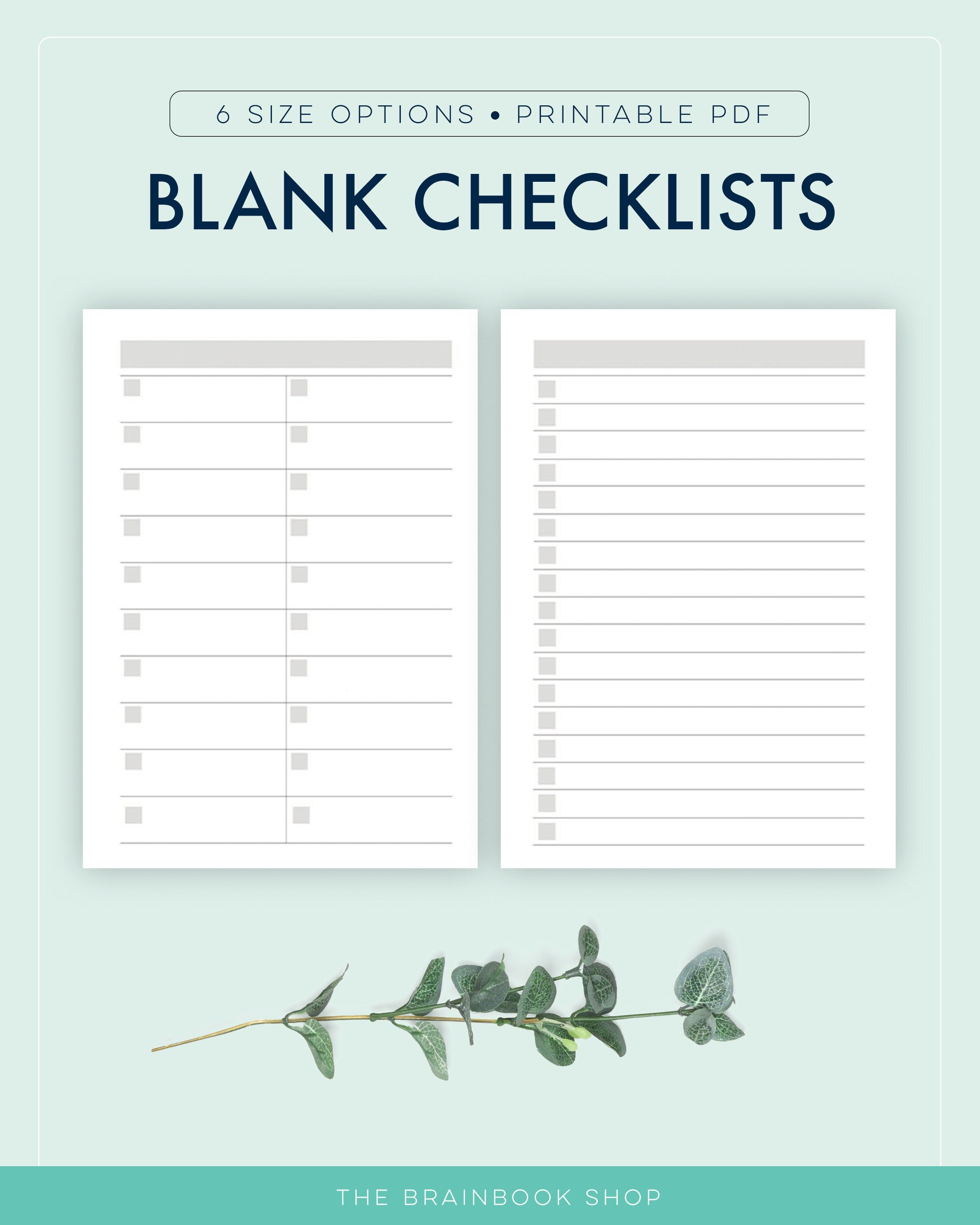 Blank Checklist Minimalist To-do List Daily Tasks A4 / - Etsy