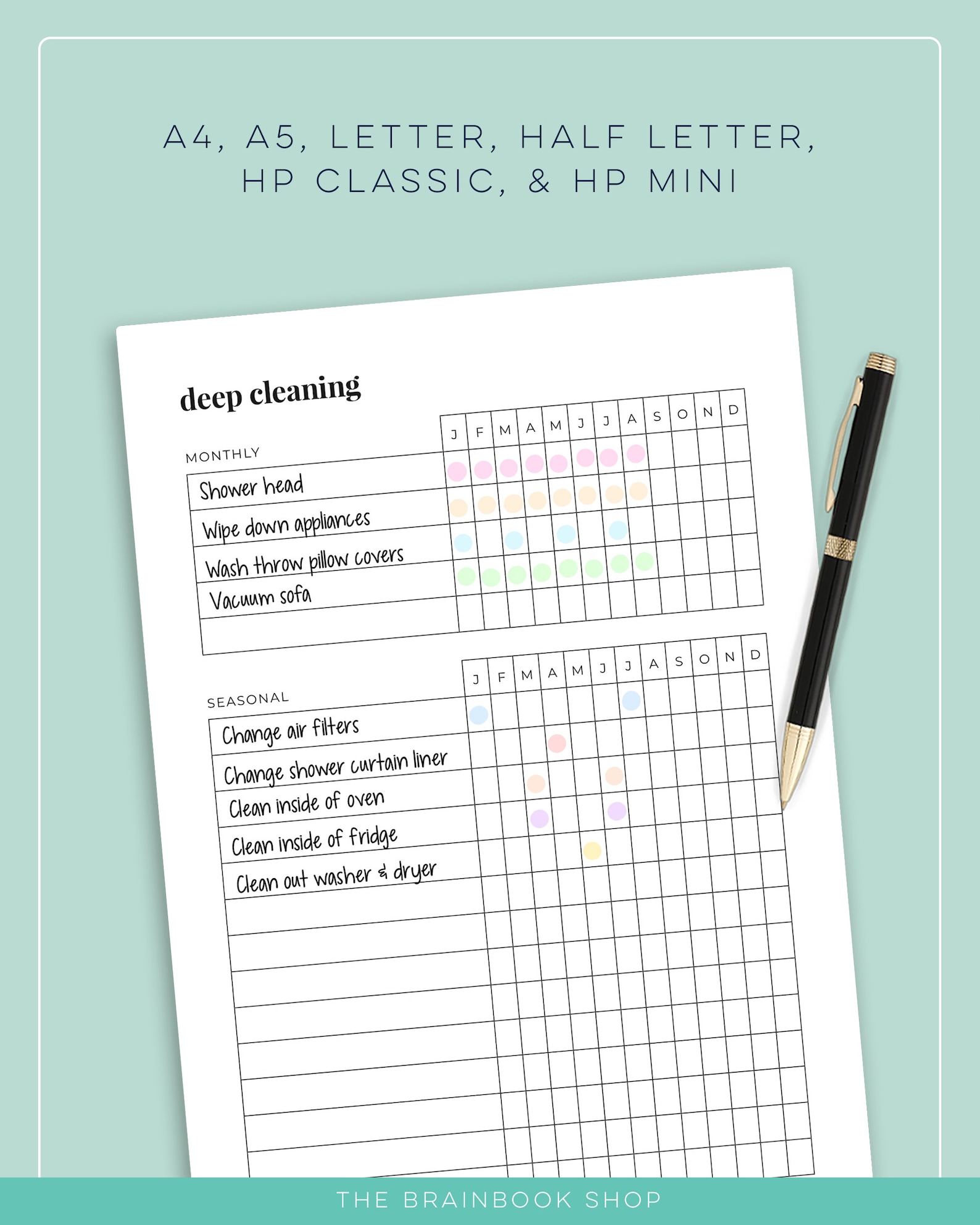 Deep Cleaning Tracker, Printable Cleaning Schedule, Spring Cleaning ...