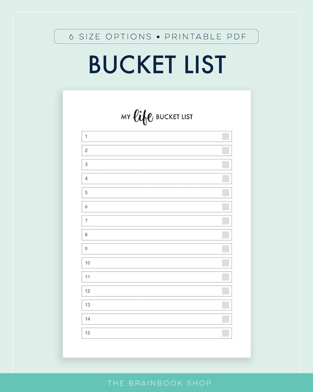 Bucket List Printable, Life List, Bucket List Items, Life Bucket List ...