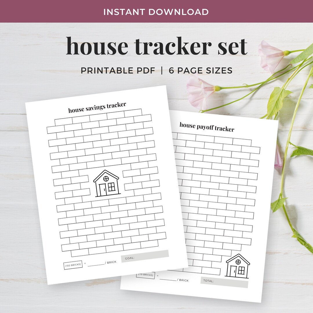 House Savings Tracker, Down Payment Tracker Printable, Debt Payoff ...