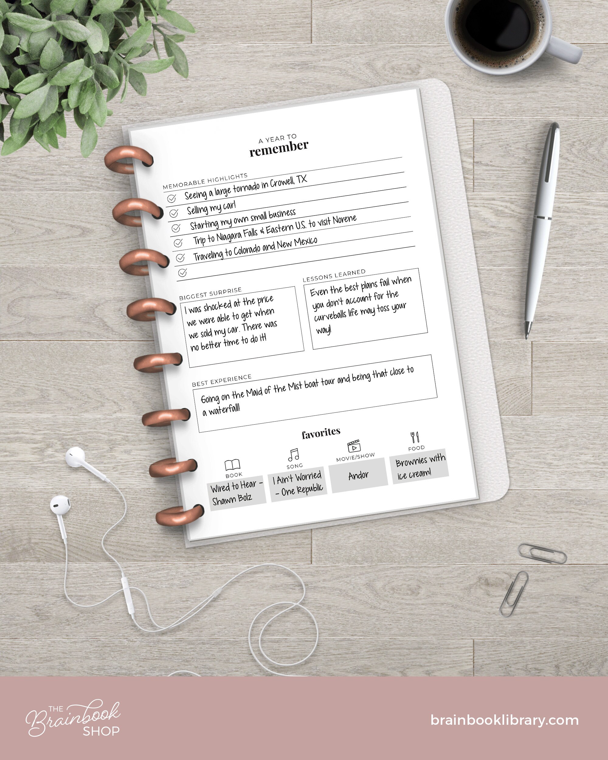 Year in Review, Self-reflection Journal, Yearly Review Printable ...