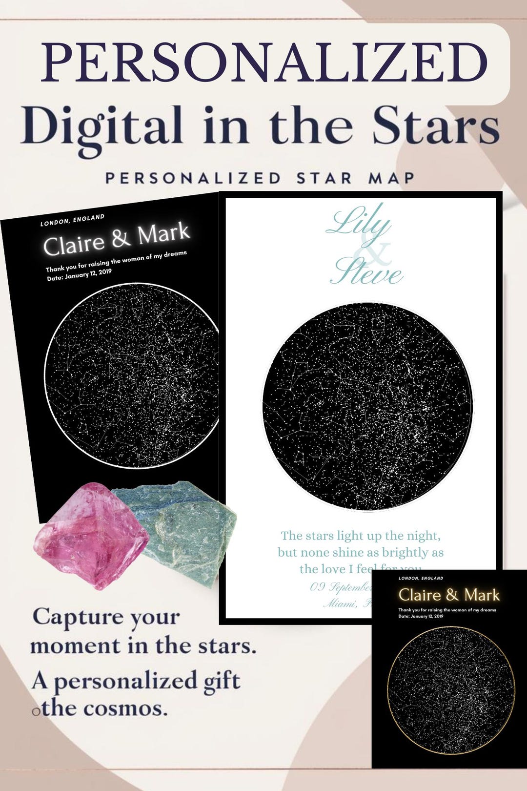 Valentines Day, Create Your Own Star Map by Date , Digital Prints ...